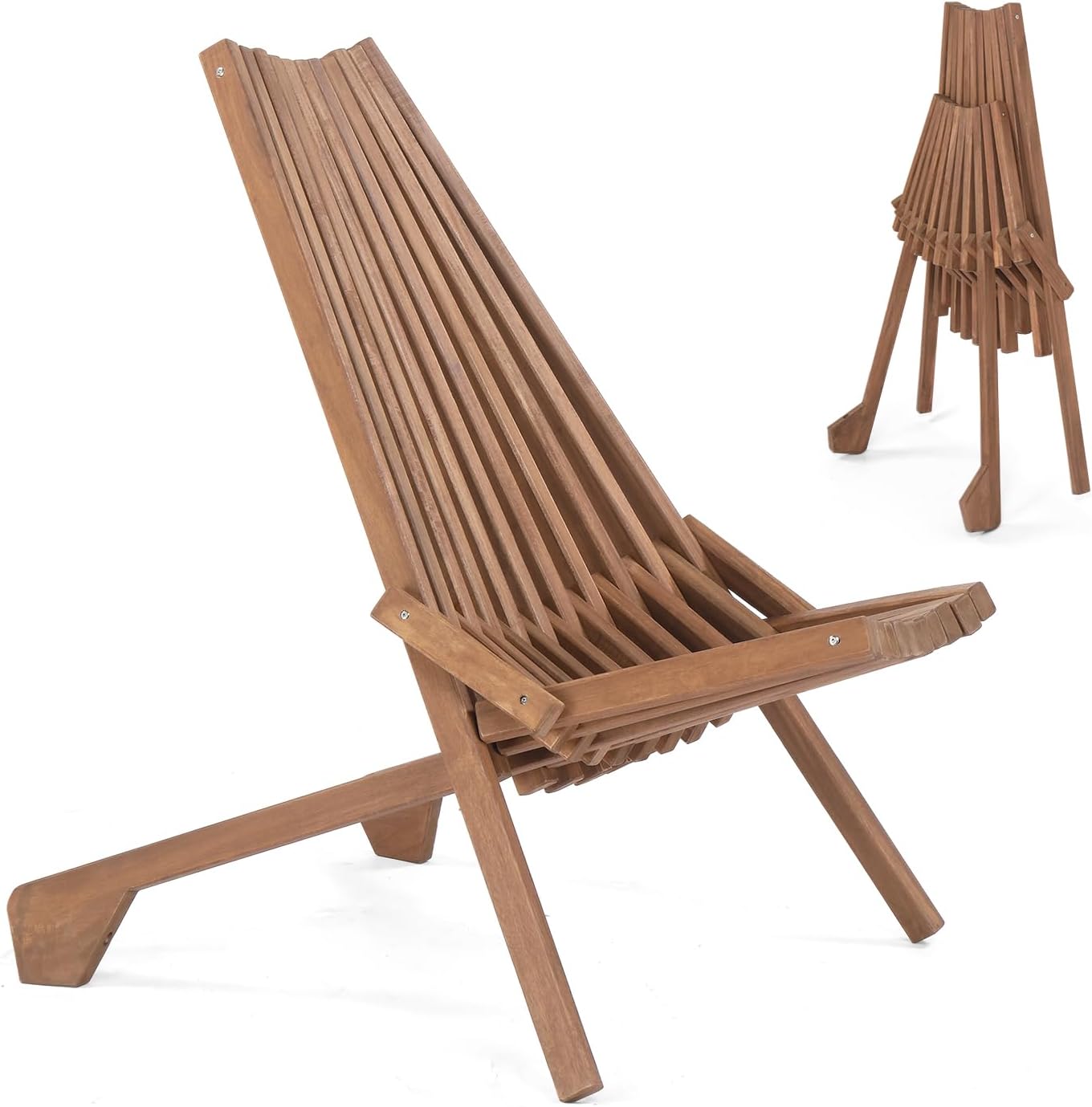 Amazon.com : Melino Wooden Folding Chair for Outdoor - Low Profile ...