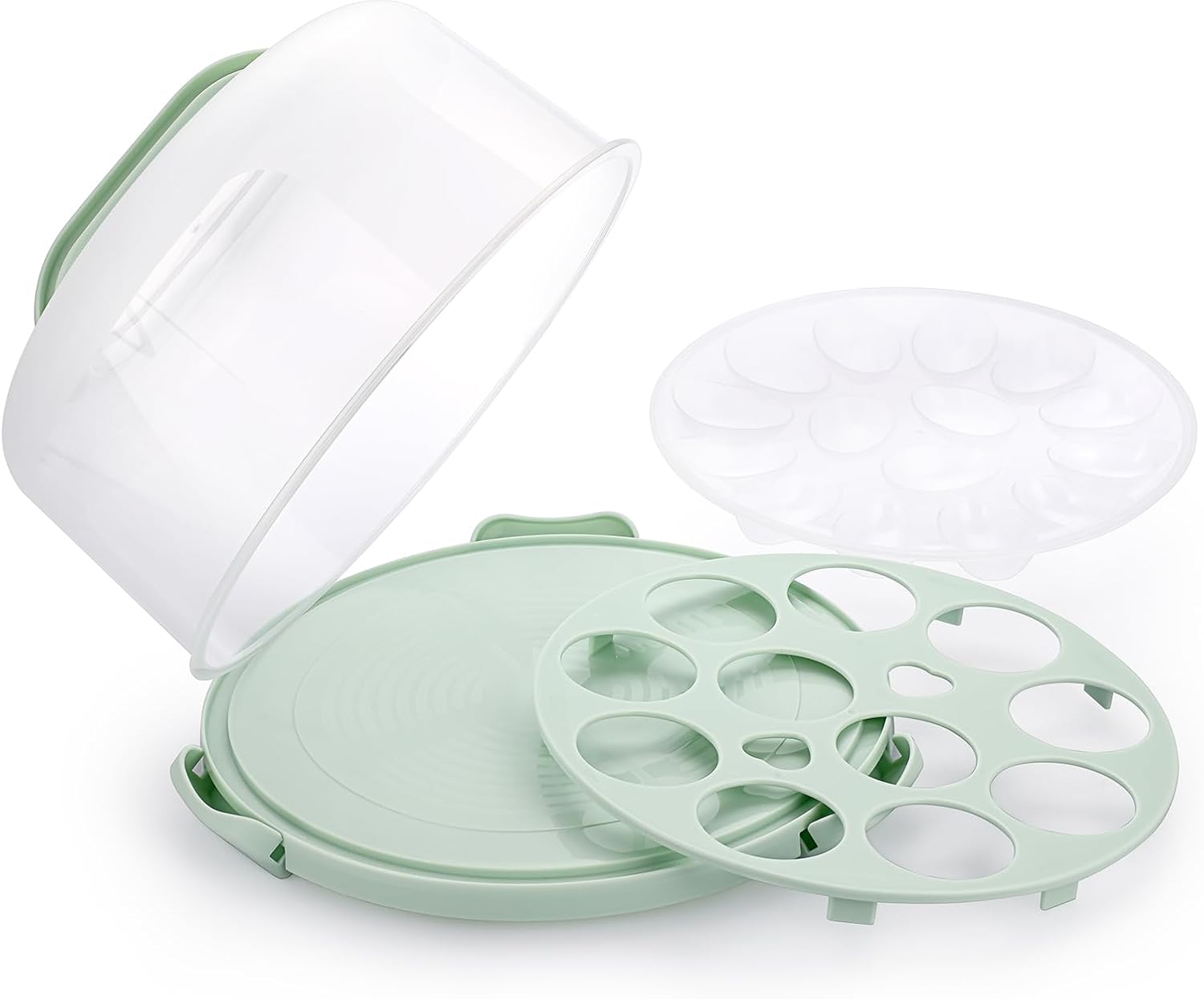 SUMNACON Plastic Cake Holder with Cover and Handle, 10 Inch Round Cake ...