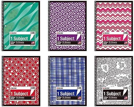 Amazon.com : KAISA Spiral Notebooks Wide Ruled, 10.5x8 Wirebound 1 ...