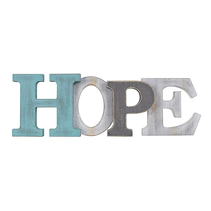 Buy Wood Word Hope Sign for Home Decor Freestanding Cutout Hope Word ...