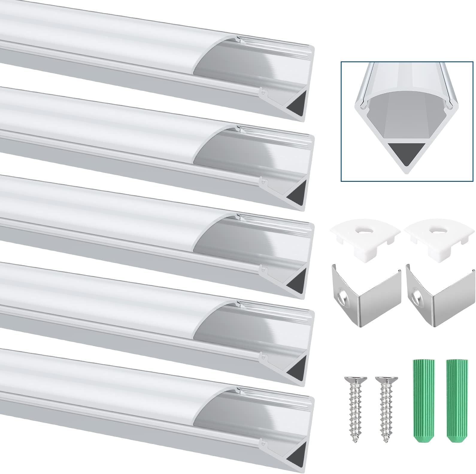 Amazon.com: ALLmeter 5 Pack 1Meter/3.3ft V Shape LED Aluminum Channel ...