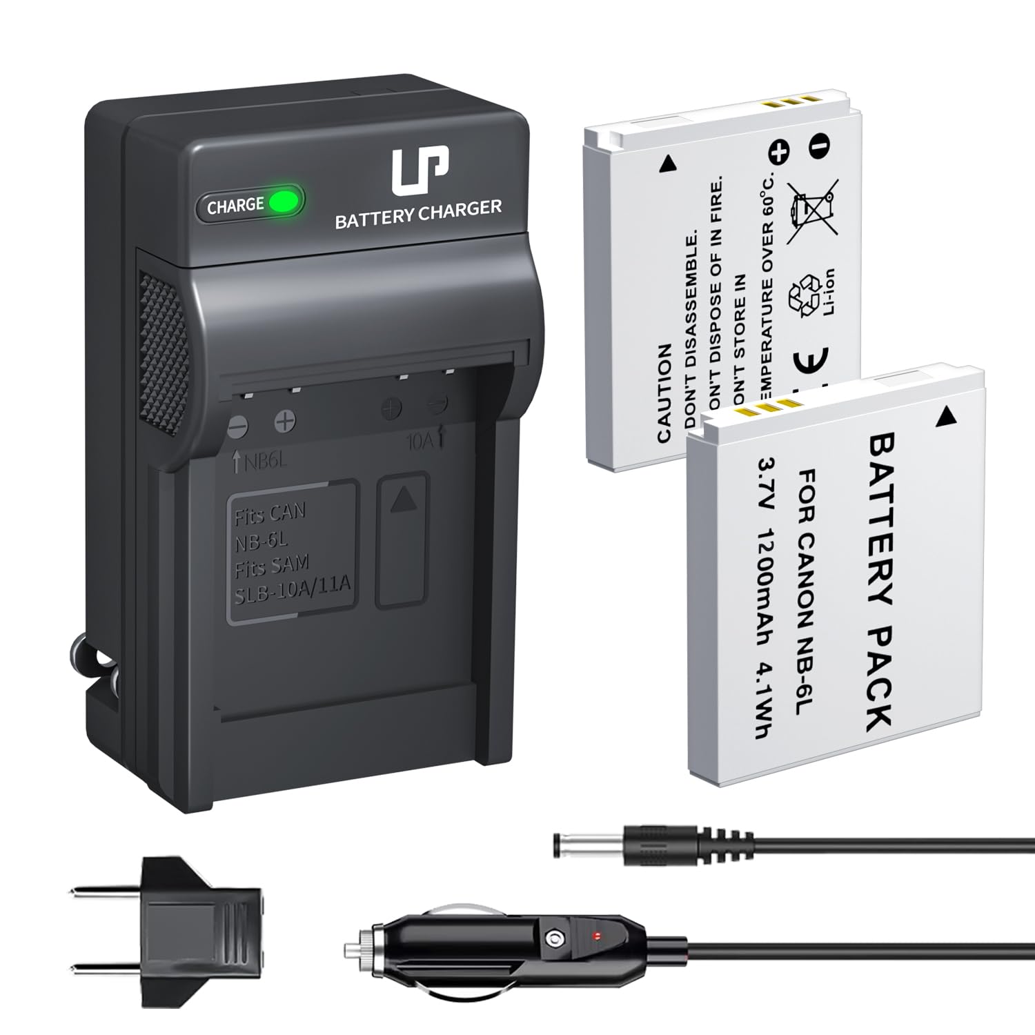Amazon.com: LP 2 Pack NB-6LH NB-6L Batteries and LED Charger, 1200mAh ...