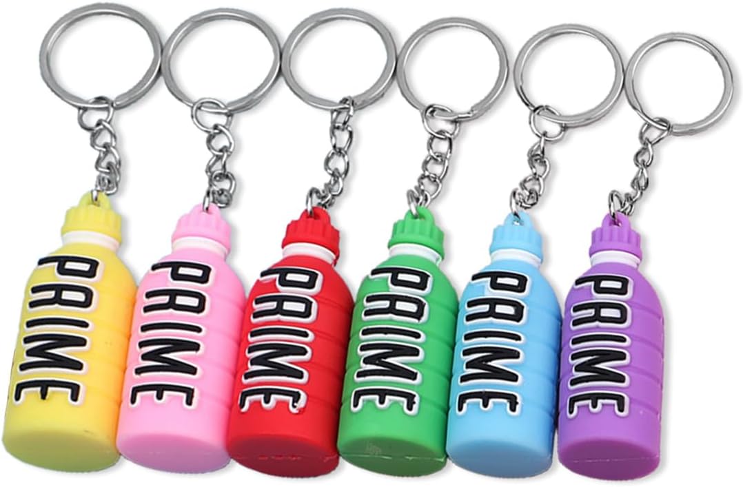 ZKSXOA 6 Pack Prime Drink Bottle Keyring Keychain for Bags, Wingmirrors ...