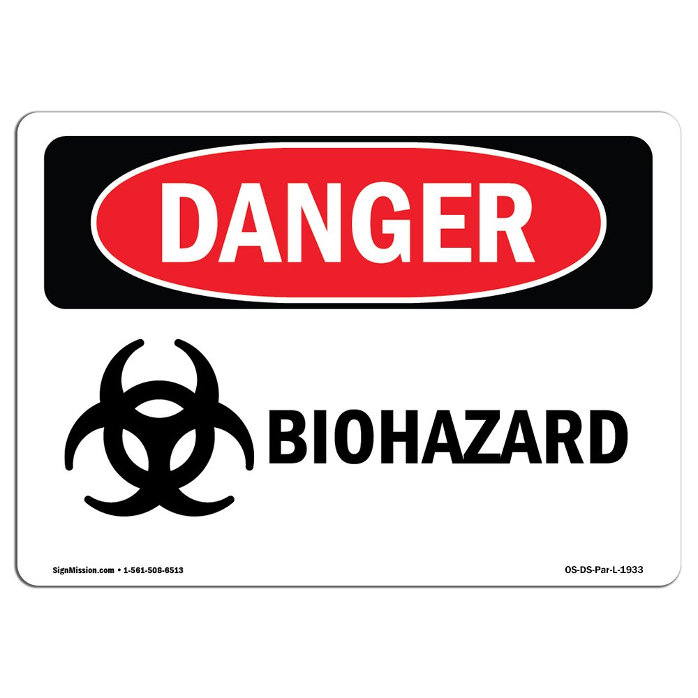 Amazon.com: OSHA Danger Sign - Biohazard | Plastic Sign | Protect Your ...