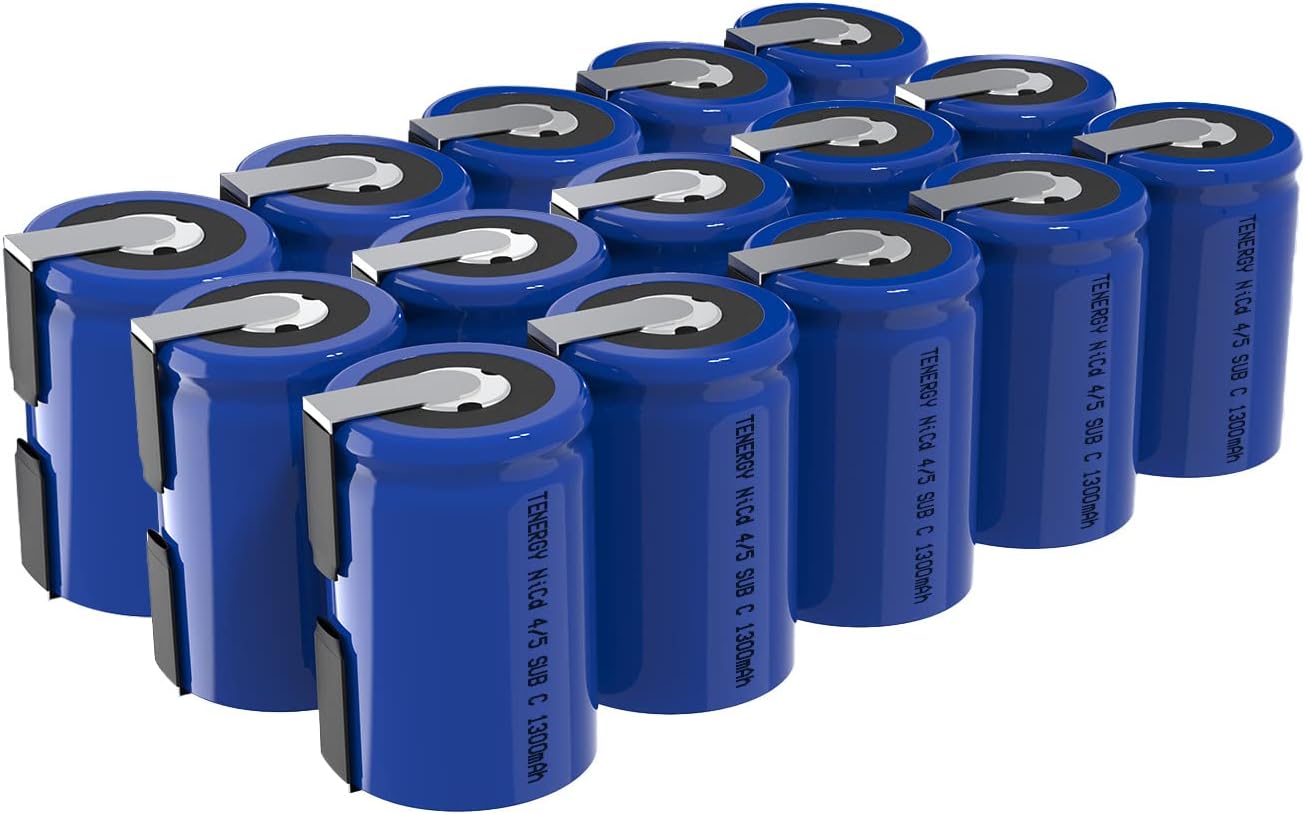 Amazon.com: 15 x 4/5 Sub C NiCd Batteries with Tabs (1300 mAh) : Health ...