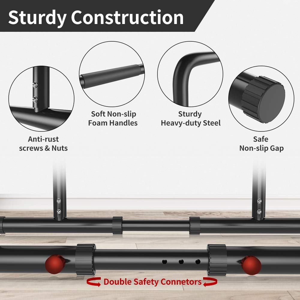 Dripex 500lbs Adjustable Dip Bar Heavy Duty Steel Dip Station, Home Dip ...