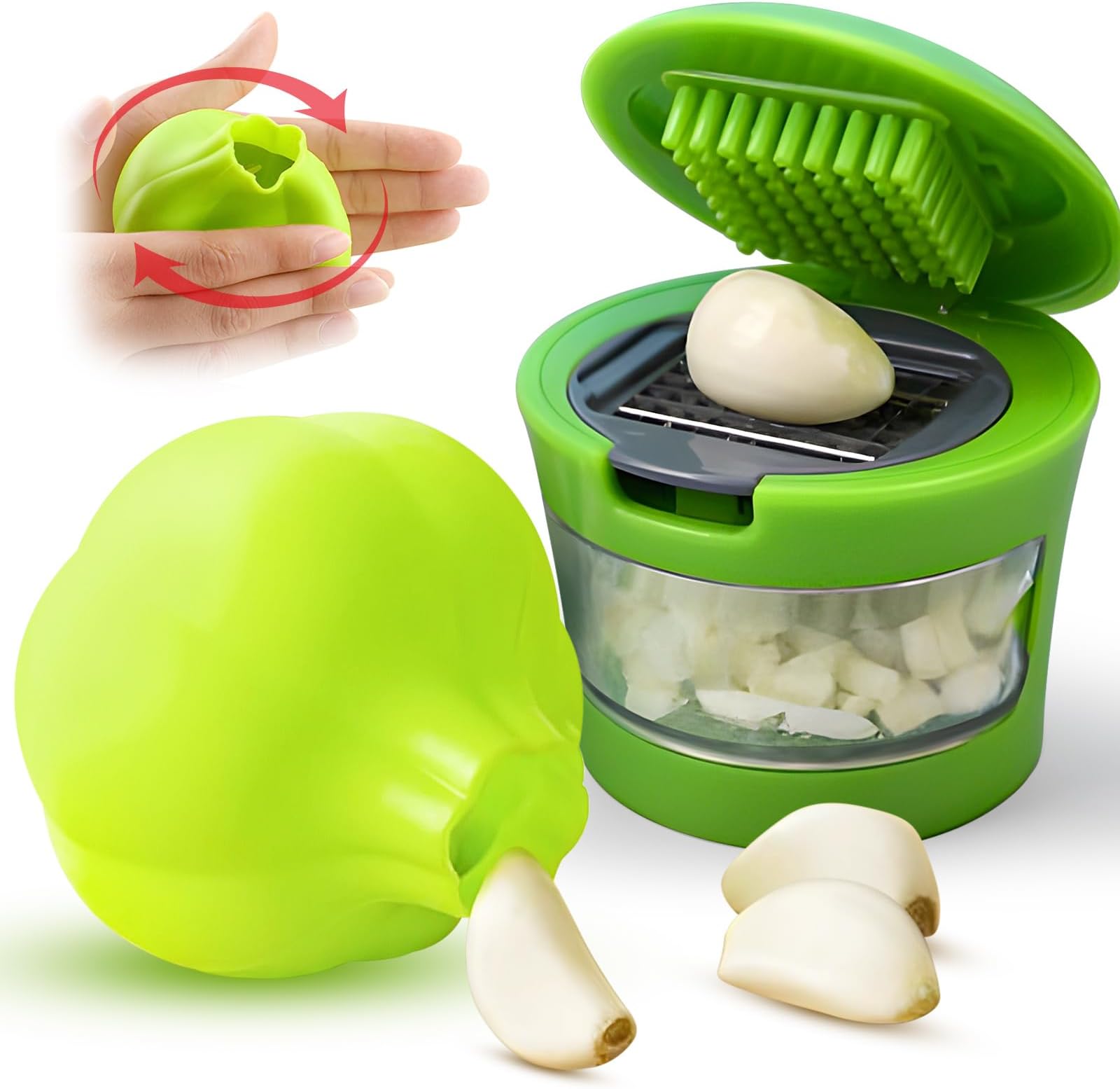 Amazon.com: 2 pieces set Silicone garlic peeler Garlic press; garlic ...