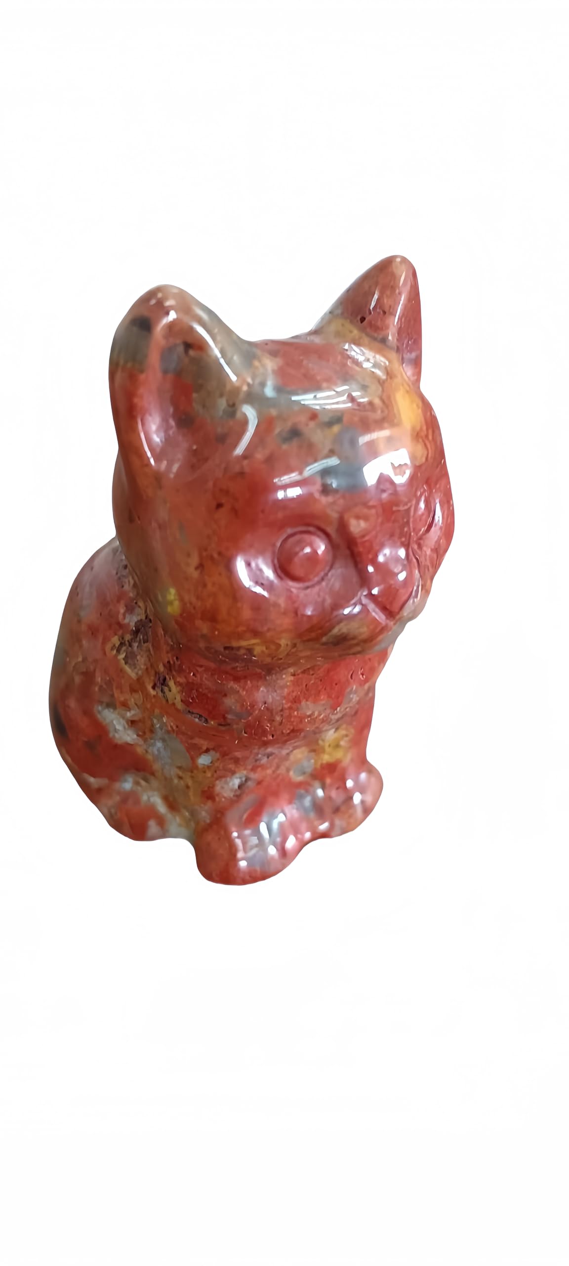 Amazon.com: Bosfante 2" Crazy Agate Cat Figurine,Natural Stone Animal ...