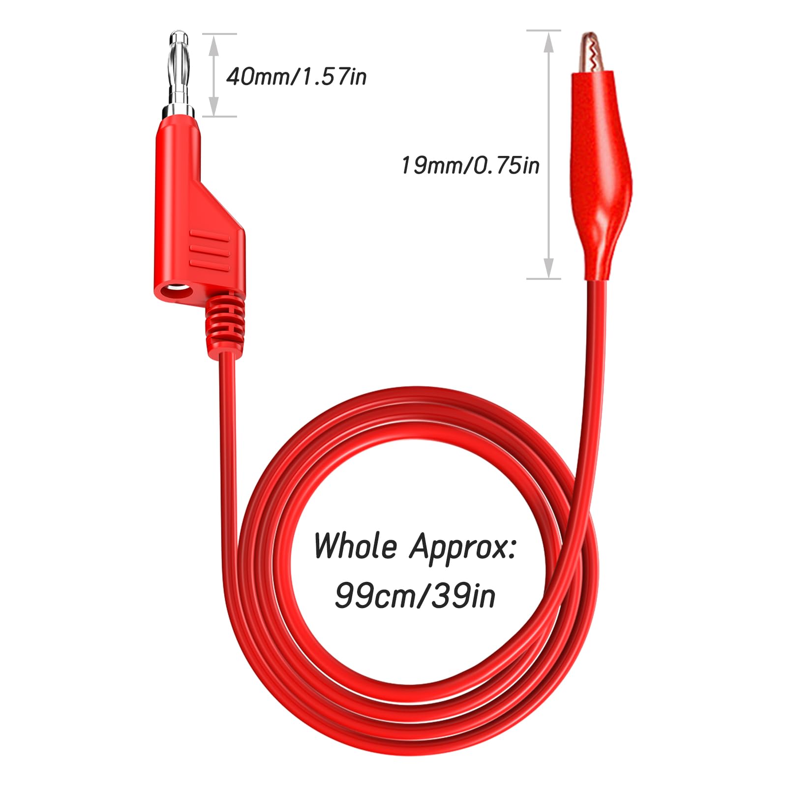 Snapklik.com : Stackabe Banana Plug To Alligator Clips Test Leads 5 ...