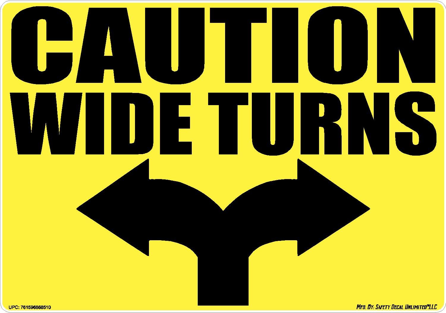 Buy Safety Decal Unlimited WTurns-10x7 Yellow/Black Caution Vehicle ...