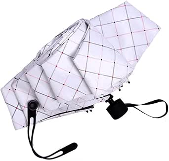 Amazon | HelloGO 日傘 ミニ折り畳み傘 超軽量 晴雨兼用 UVカット 丈夫 耐風撥水 コンパクト 持ちやすい（白チェック） | 折りたたみ傘 通販