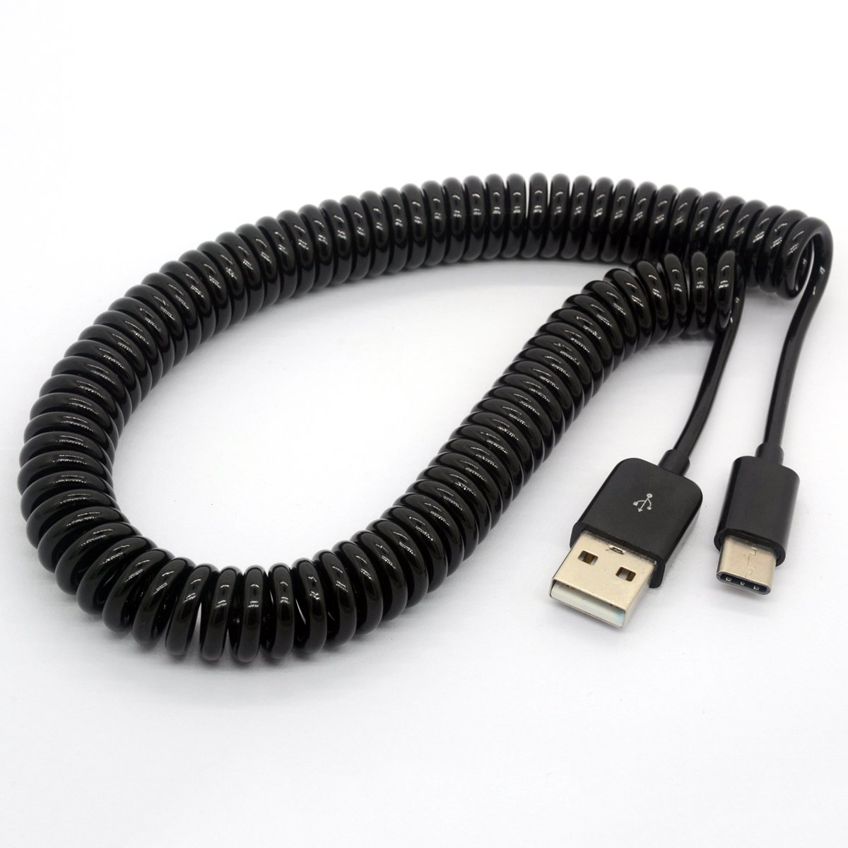 Amazon.com: BSHTU USB Type C Cable Coiled Spring Spiral Type-C Male to ...