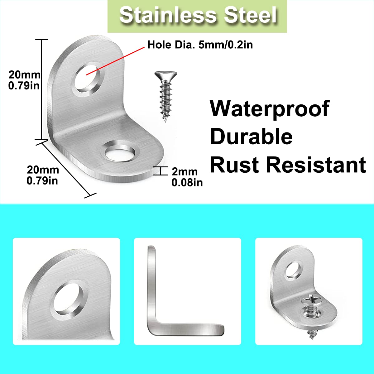 Small 90 Degree Brackets Right Angle Bracket, Small, For Strut Channel