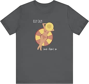 Keep Calm and Float On Graphic T-Shirt, Woman on Float Tee, Pool Float ...
