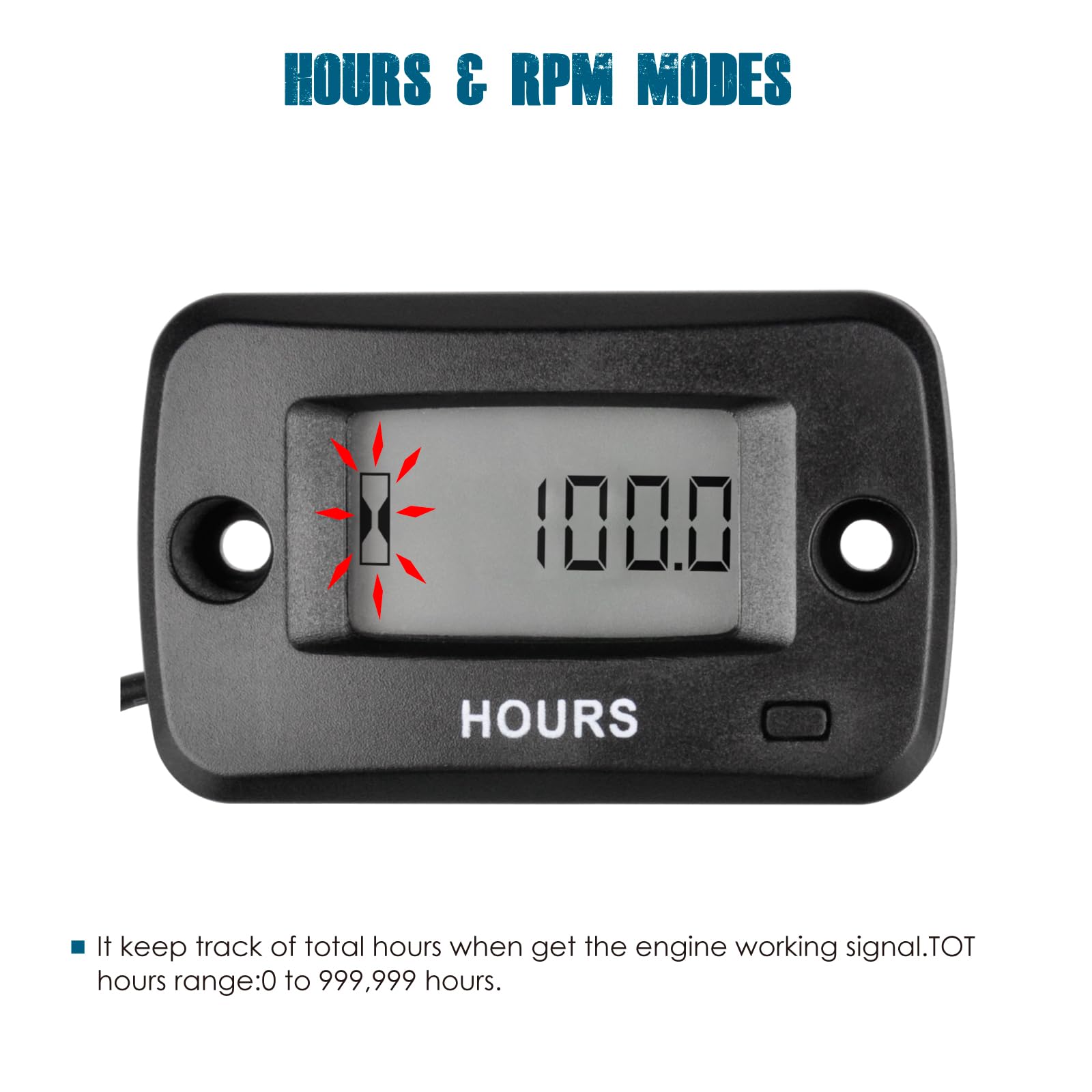 Tiny Tach Hour Meter Waterproof Digital Hour Meter & Tachometer - Tiny ...