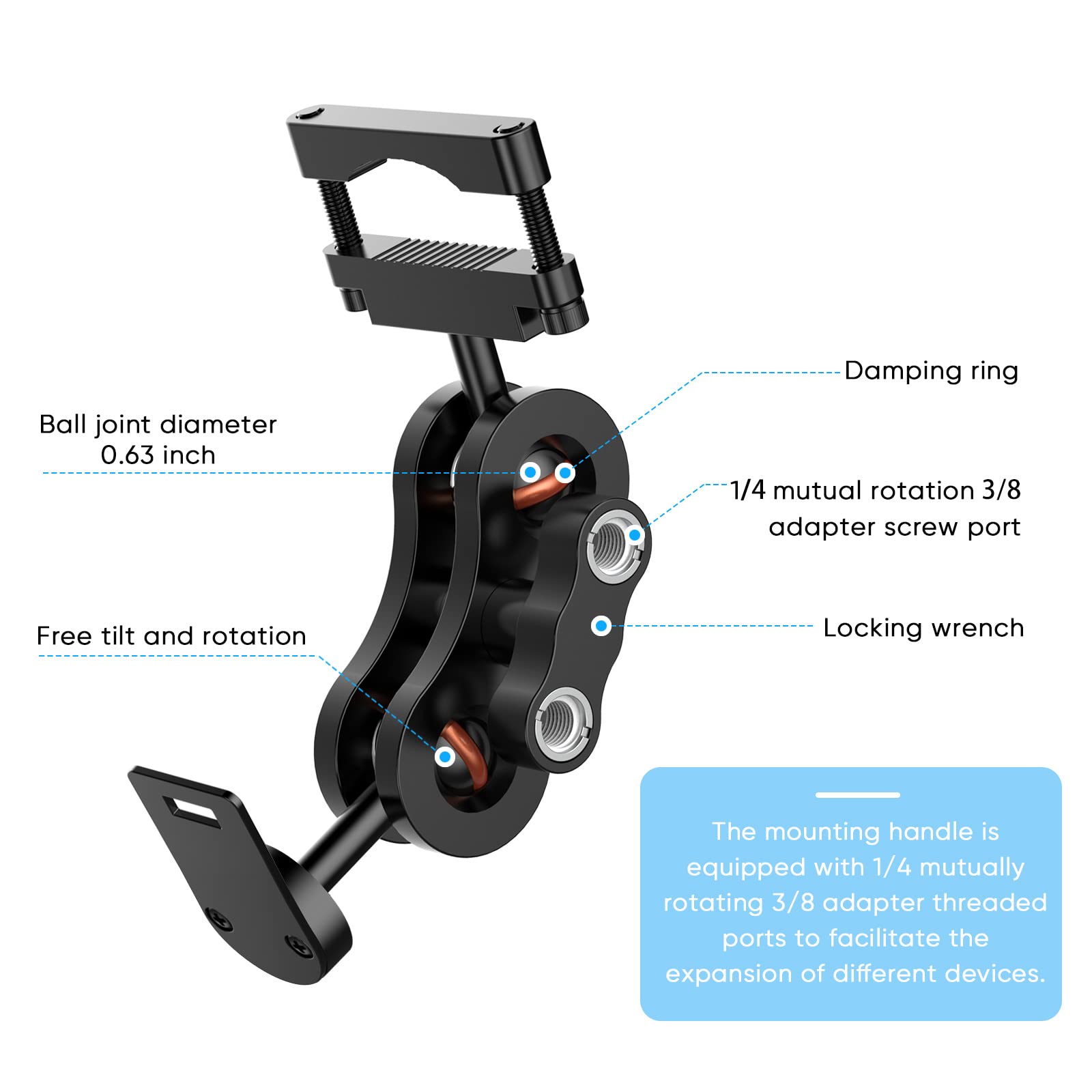 Snapklik.com : Radar Detector Mount, Aluminum Rearview Mirror Rod Radar ...