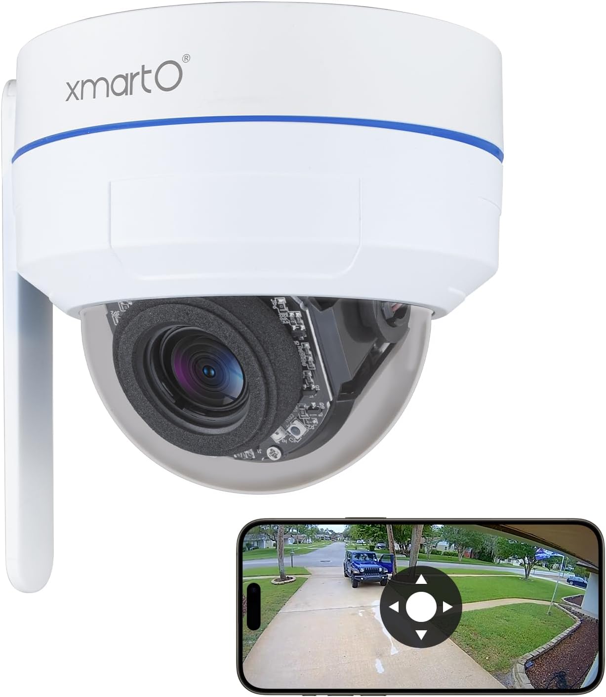 Amazon.com : xmartO [AI Tracking Dome CAM 2K HD Metal Dome PTZ Wireless ...