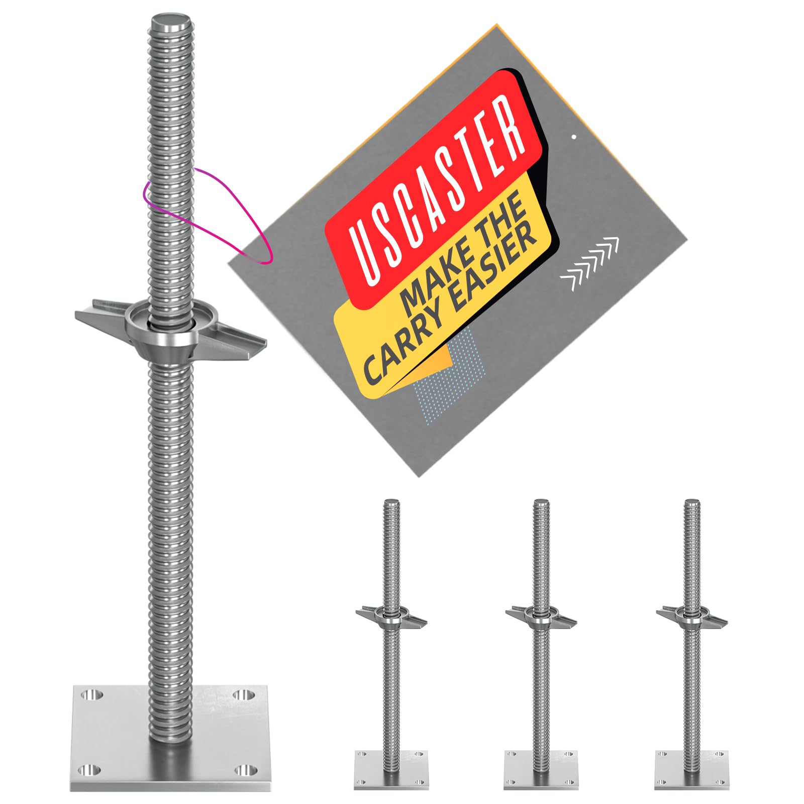 Snapklik.com : USCaster Screw Jack Scaffold 18" Adjustable Leveling ...