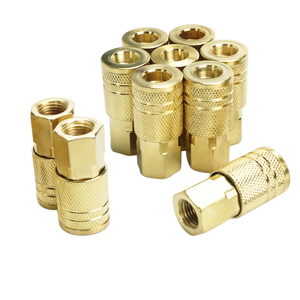 JS Tools 10 Pieces Female Air Coupler Set, 1/4 Inch NPT Thread and Body ...