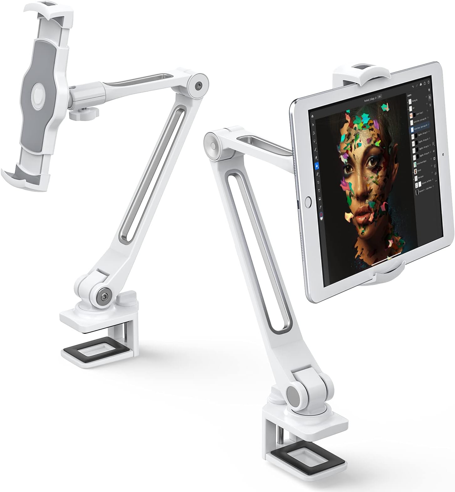 Amazon.com: AboveTEK iPad Desk Mount, Multi-Angle Adjustable iPad Clamp ...