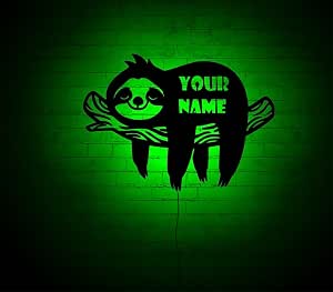 Amazon.com: ZENTROX Custom Cute Sloth Panda lighted-up Wall Art with ...