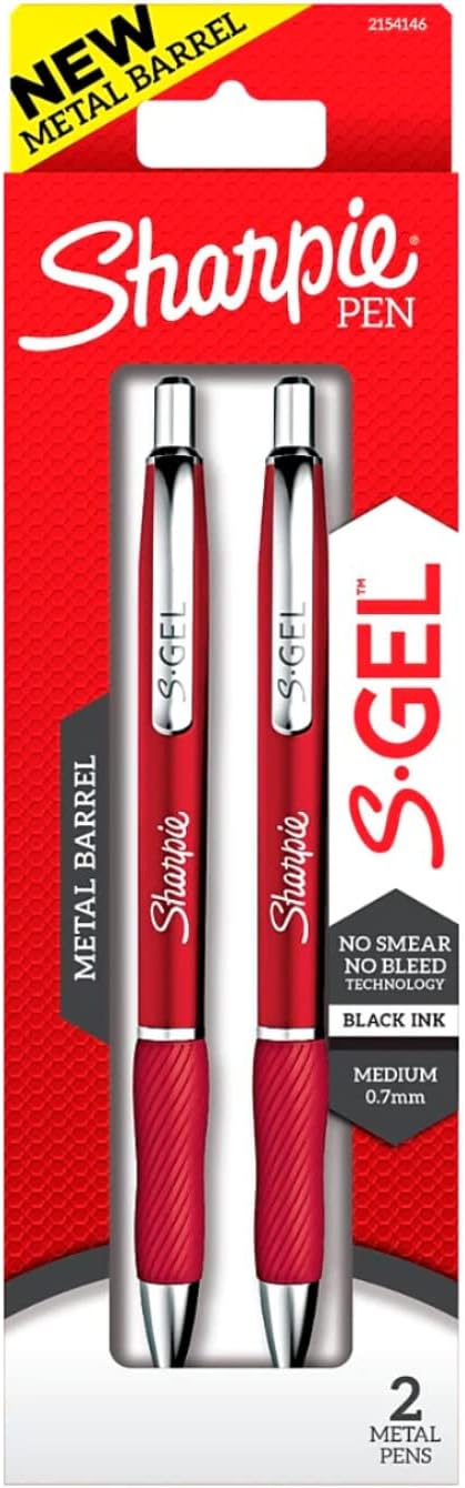 Amazon.com: SHARPIE S-Gel Retractable Gel Pen, 0.7mm Medium Point, Red ...
