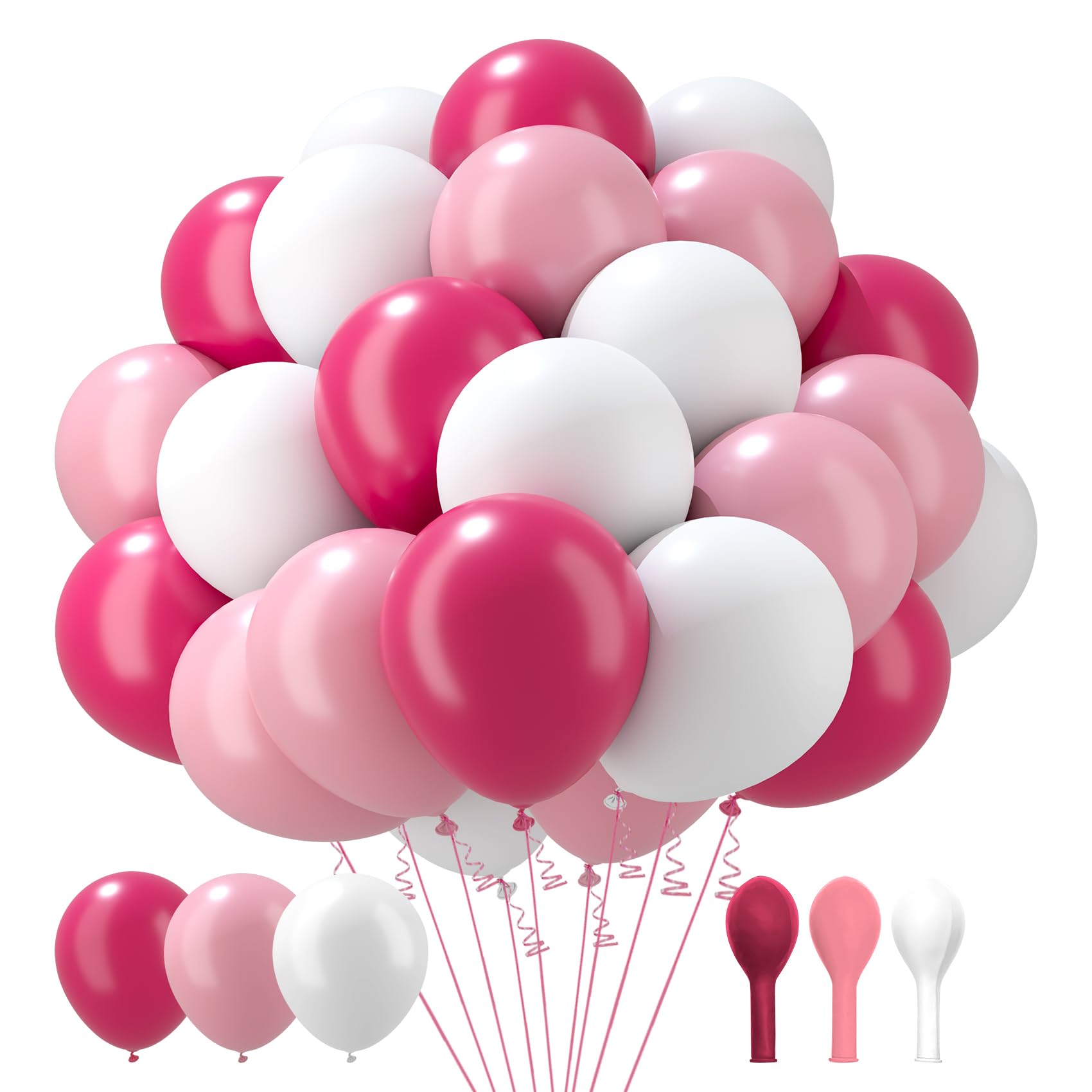 Amazon.com: Hot Pink Balloons White Balloons Light Pink Balloons for ...