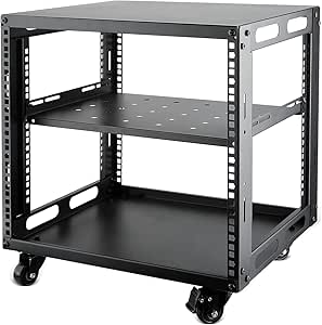 Amazon.com: JIZEUO 9U Open Frame Server Rack with Wheels Free Standing ...