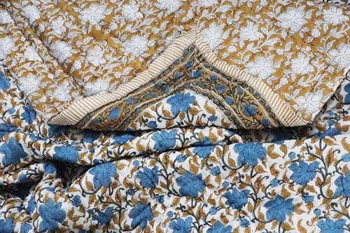 Amazon.com: Florenze Indian Kantha Quilt Reversible Bedspread Block ...