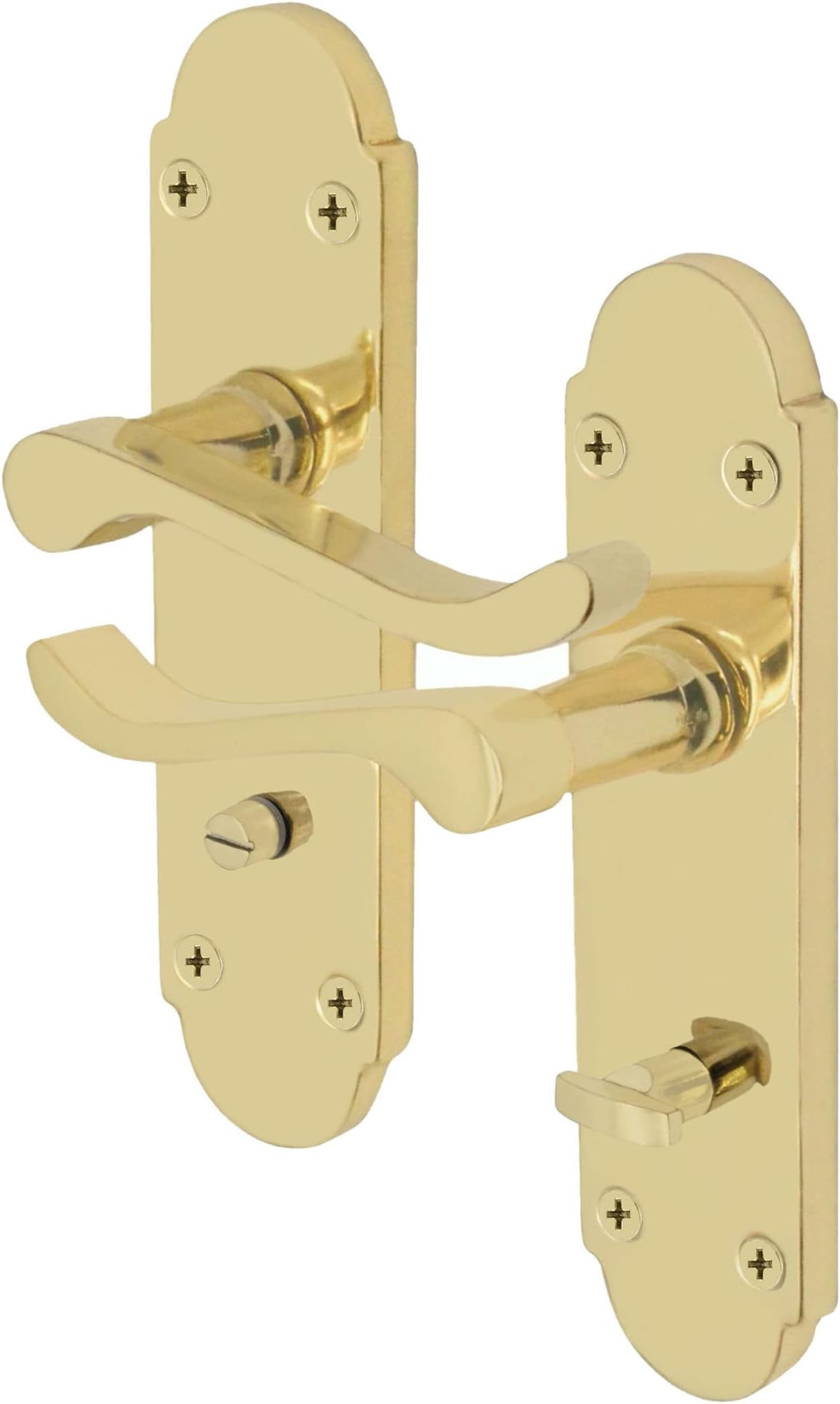 Golden Grace Victorian Scroll Polished Brass Bathroom Door Handles ...