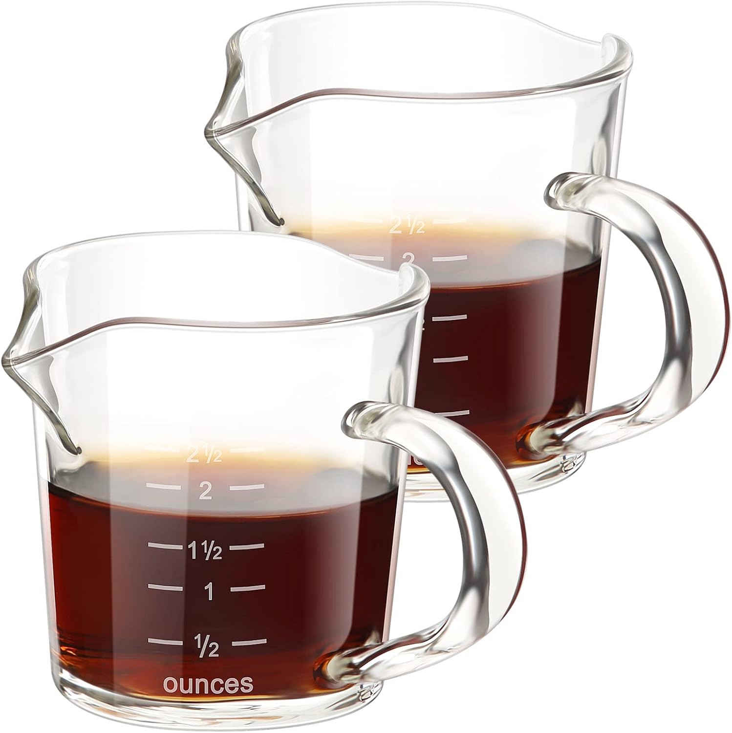 Amazon.com | 2 Pack 3oz Heat Resistant Glass Espresso Measuring Glass Espresso Shot Glass Triple ...
