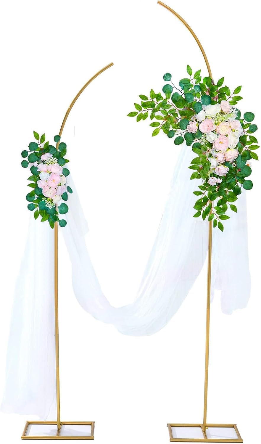 Large White Wedding Arch Stand: 3 Layer Garden Backdrop Metal Rack ...