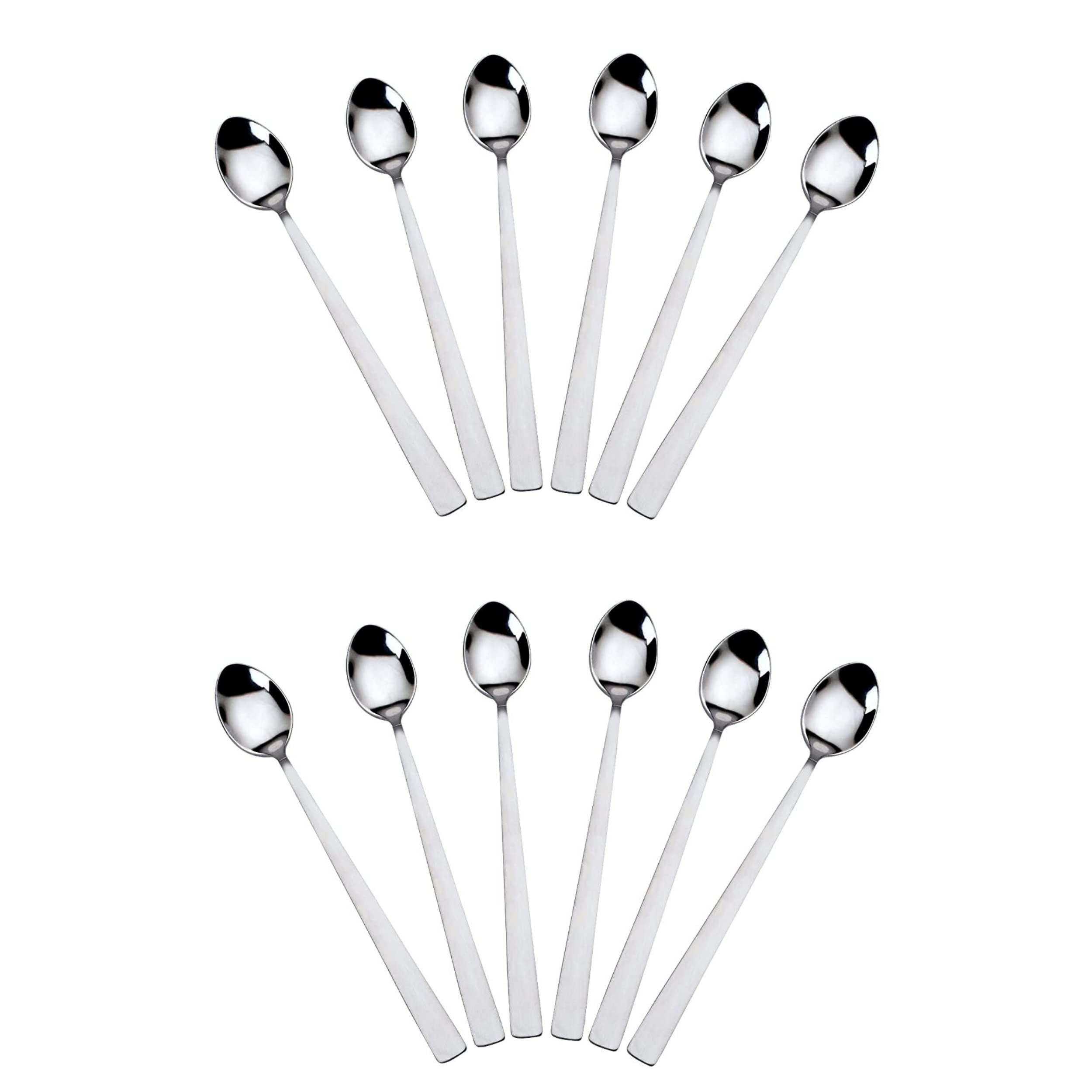 Buy Parage Stainless Steel Soda Spoon 12 PCS, 20.5 cm Length, Ice Cream ...