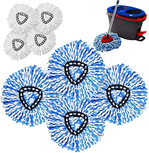 Amazon.com: Spin Mop Head Replacement, [Pack of 4] 100% Microfiber Mop ...