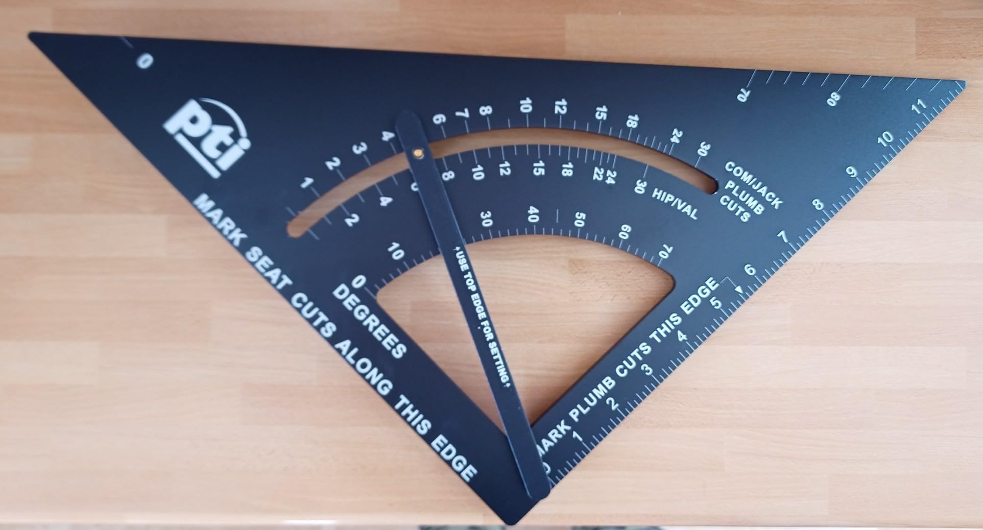 PTI Adjustable Roofing Square 12 Inch, 12" Aluminum Alloy Rafter Square ...