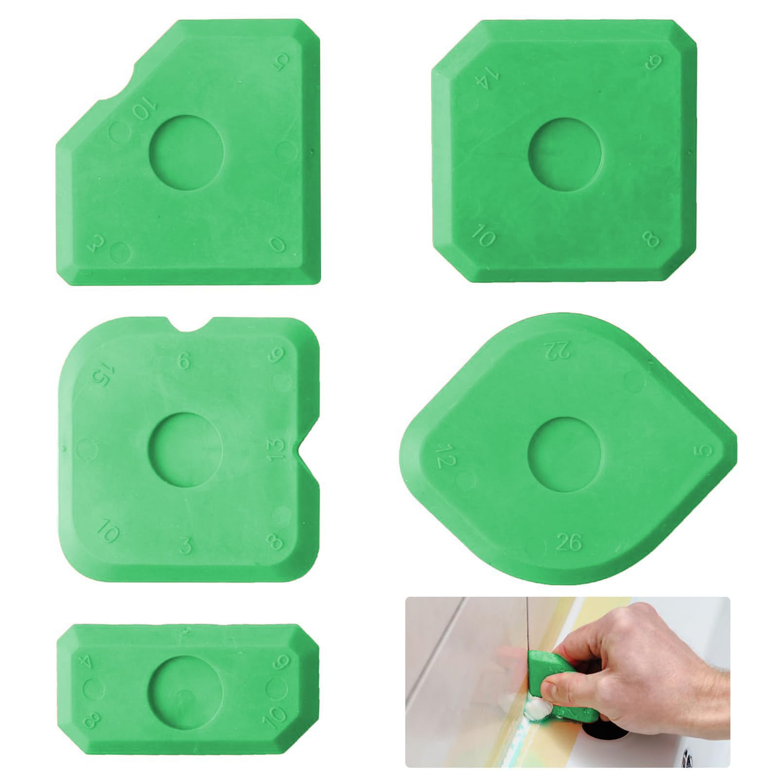 Set of 5 Sealant Finishing Tool, Tool kit with 23 Different Shapes ...