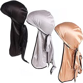 Century Star Silk Durags for Men Head Wrap Durag Long Tail Beanies for ...