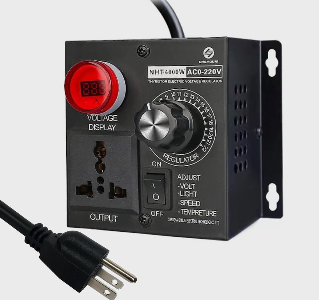 Amazon.com : 120V/220V AC Variable Speed Controller, 15A SCR Voltage ...