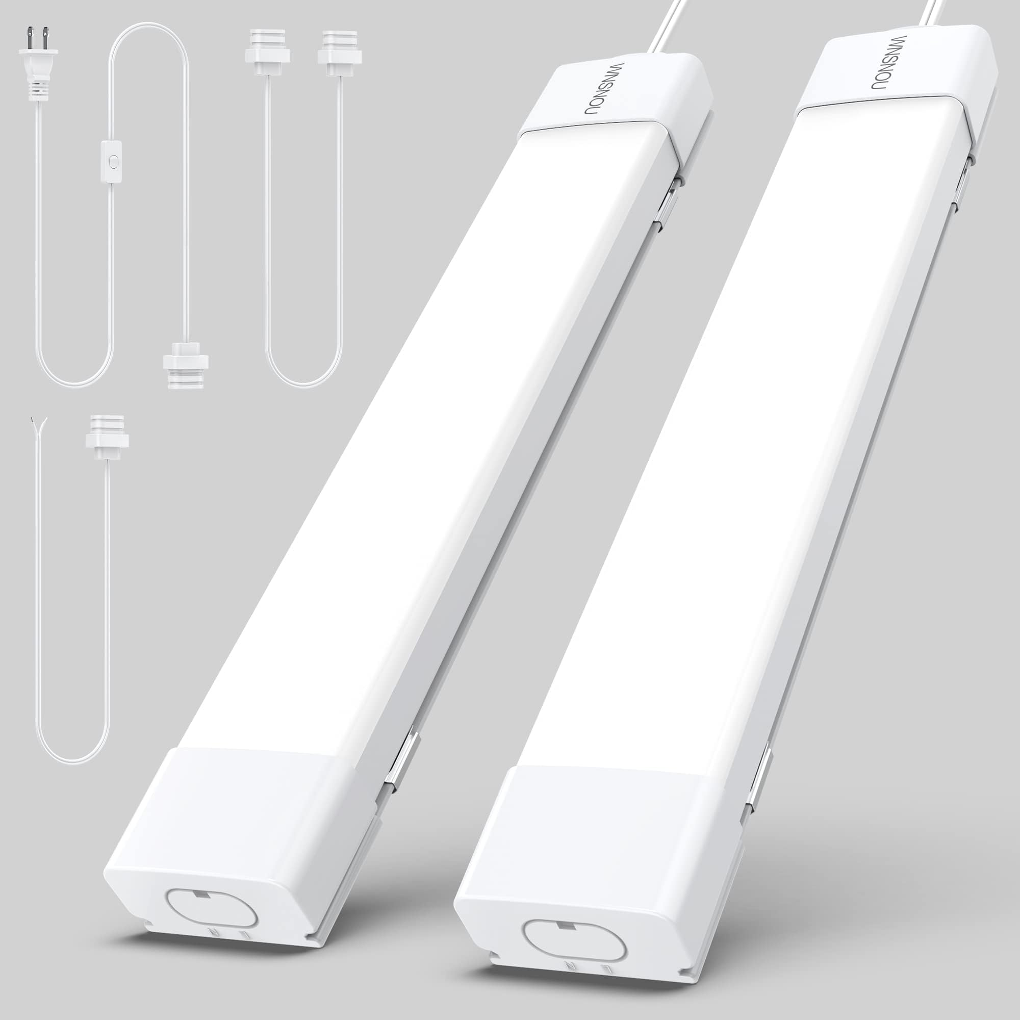 Reglette LED 40cm, 18W 1800lm 4000K Luminaire Plafonnier Étanche IP65 ...