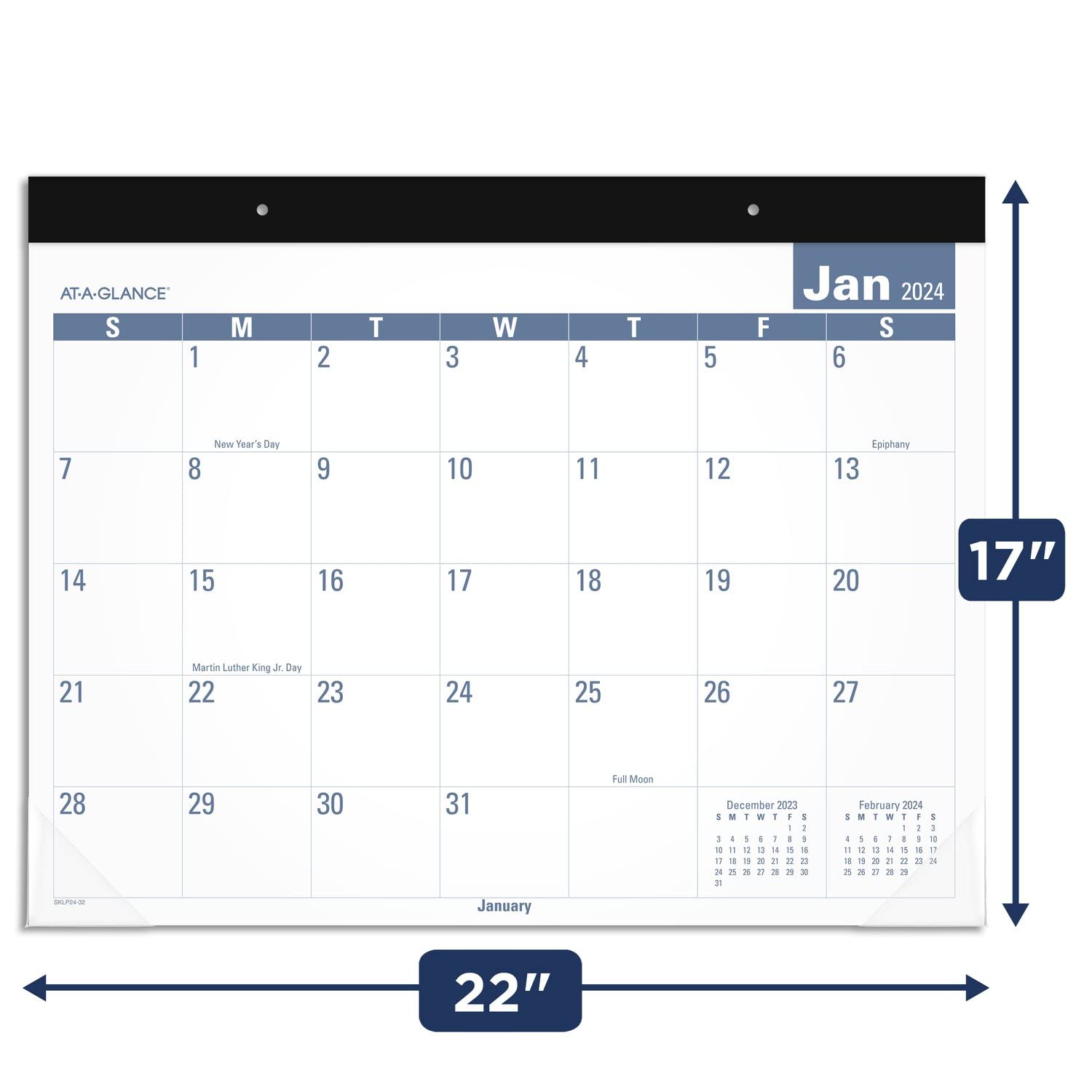 Snapklik.com : AT-A-GLANCE 2024 Desk Calendar, Monthly Desk Pad, 21-3/4 ...