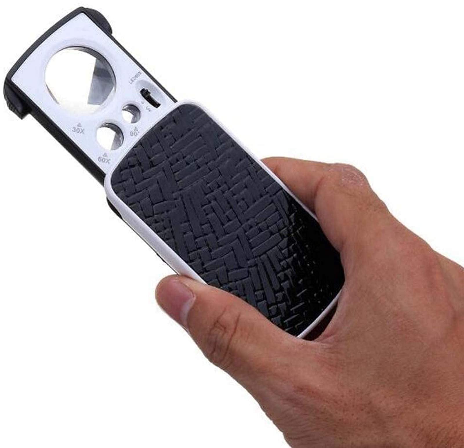 Buy Magnifier LED Lighted Slide Out Pocket Magnifying Glass 30X 60X 90X ...