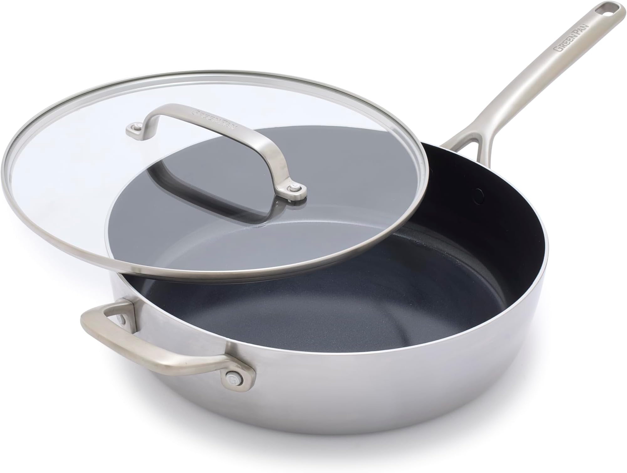 Amazon.com: GreenPan GP5 Vista 5-Ply Stainless Steel 5QT Saute Pan with ...