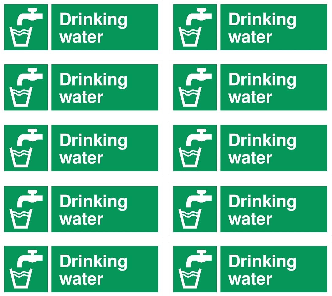 Rubigo 10pk Drinking Water Safety Sign - Highly Visible Waterproof ...