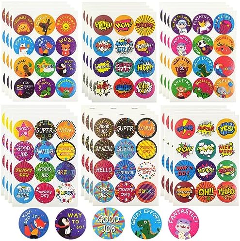 Amazon.co.jp: Getrays 288 Pcs Teacher Reward Stickers, 24 Pieces Large ...