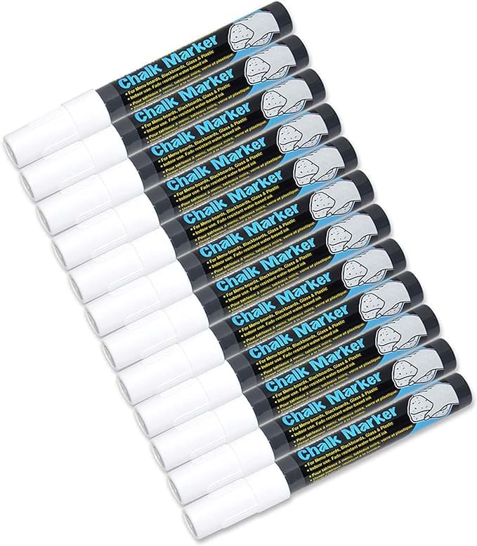 Artline Chalk Marker, Wet-Wipe Erasable, 4mm, Bullet Tip, 12 Pieces ...