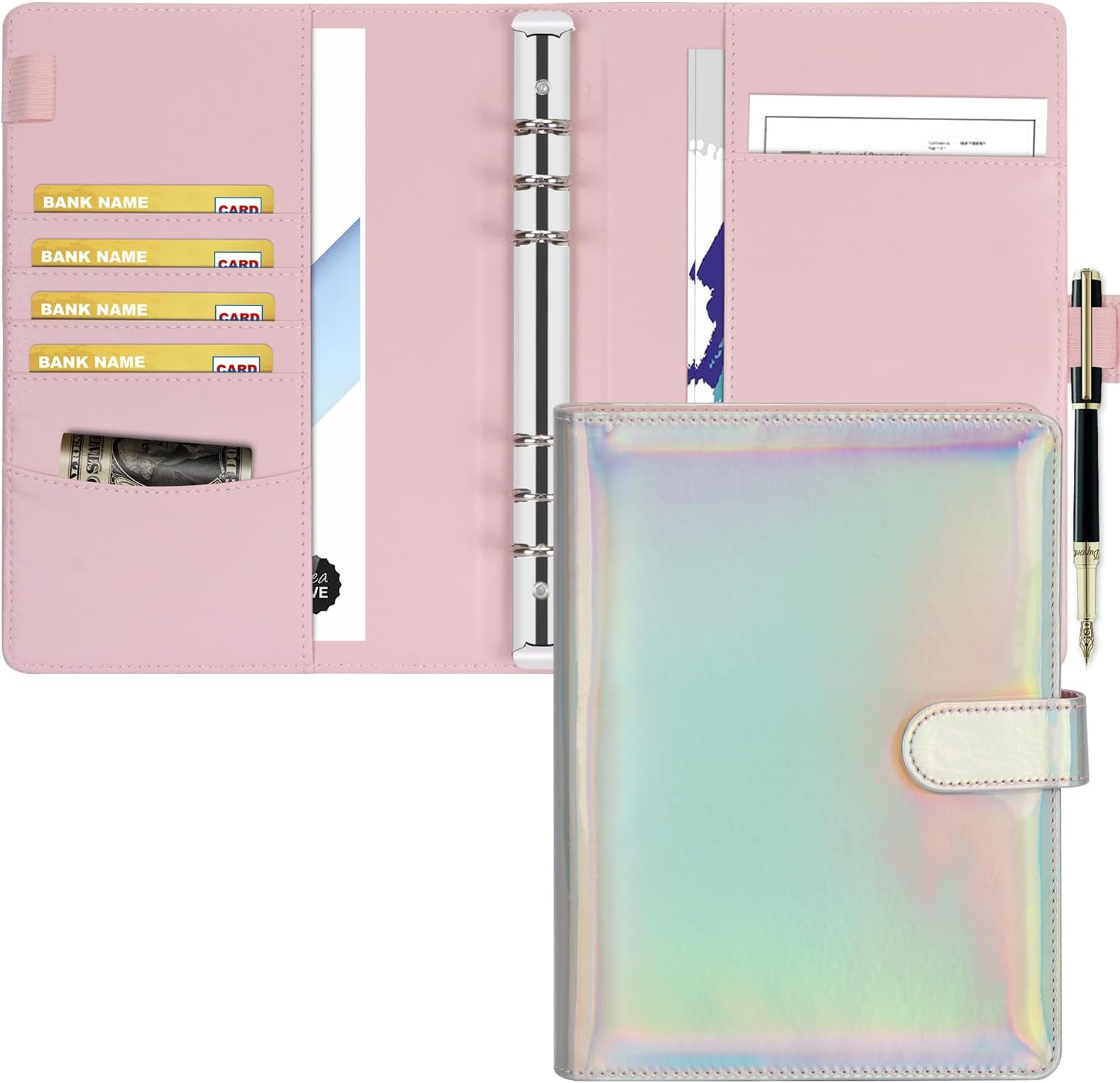 Amazon.com : Toplive A5 Notebook Binder 6 Ring Refillable Binder, PU Leather Planner Binder ...