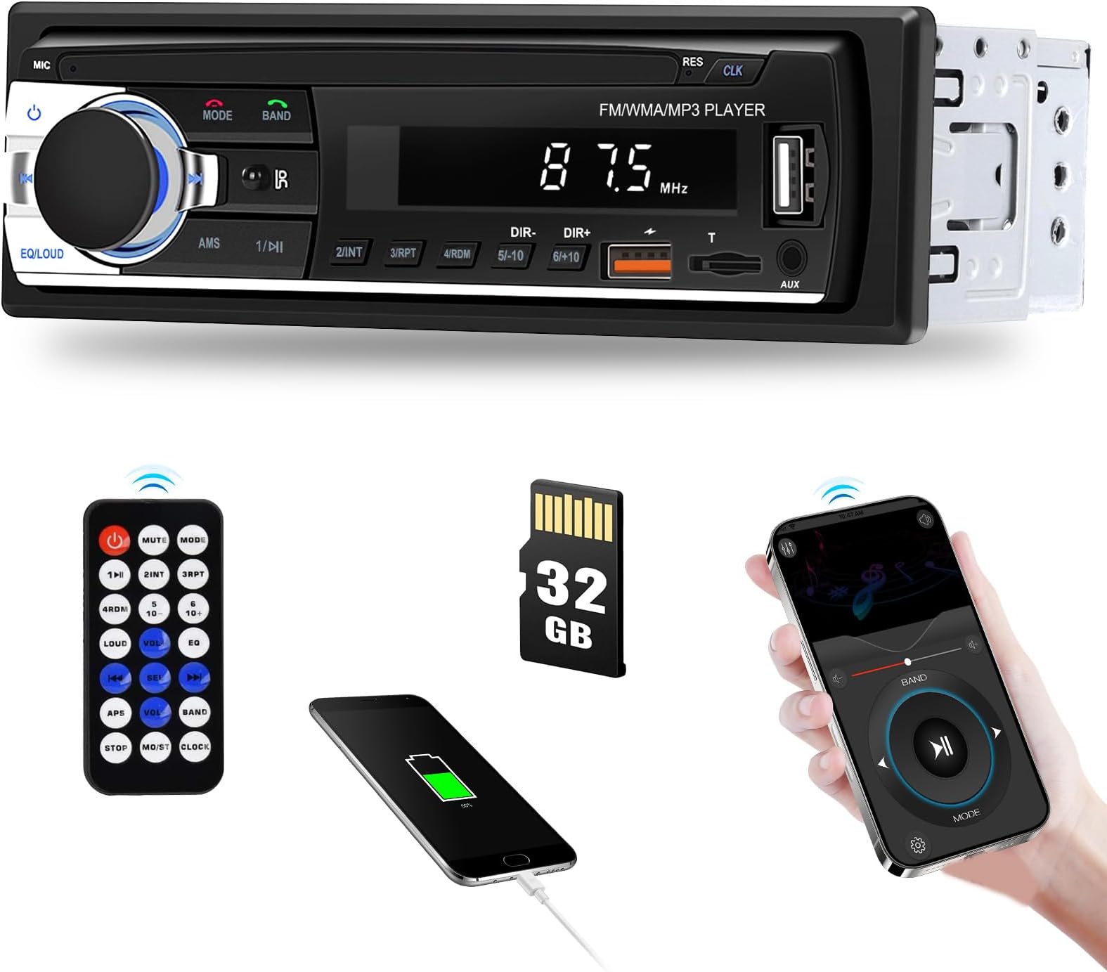 Single Din Car Stereo,Single Din Bluetooth Car Radio Receiver Car ...