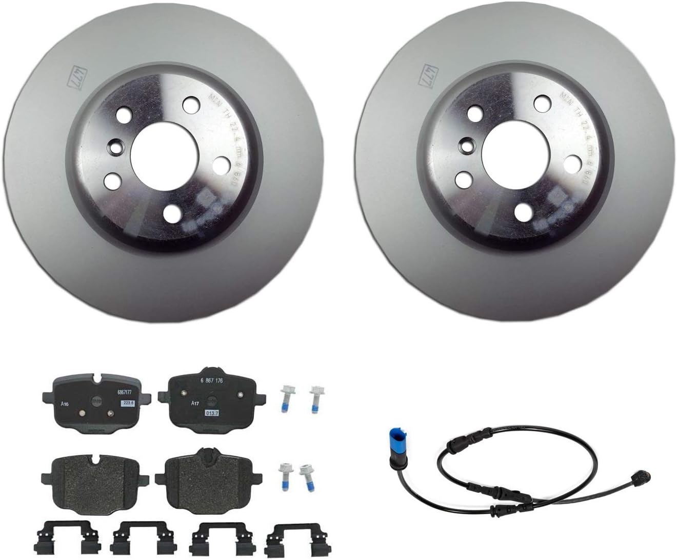 Amazon.com: Genuine Rear Brake Kit Disc Rotors Pads & Sensor For BMW ...