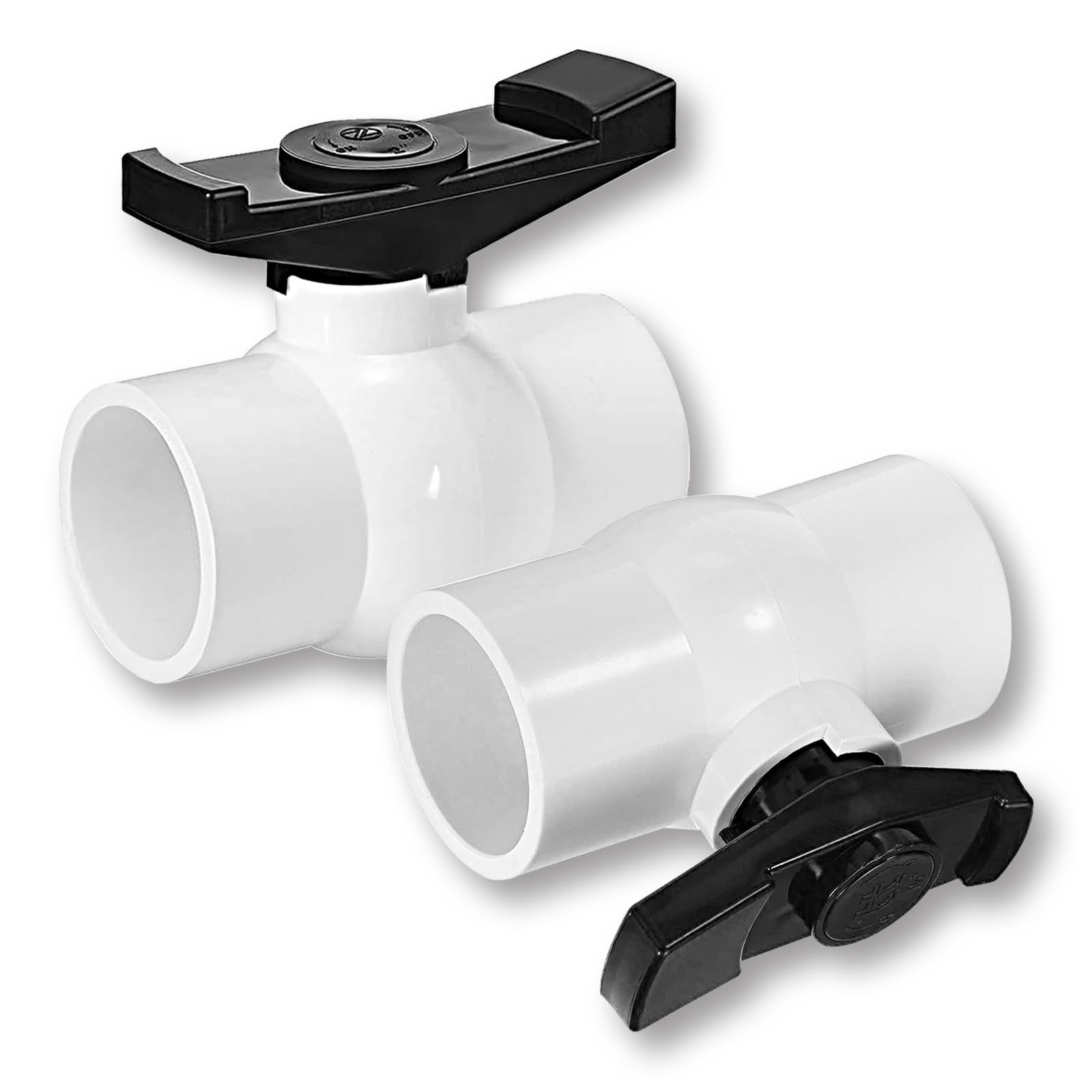 Amazon.com: FANOVO 1-1/2 inch PVC Ball Valve, 2Pcs Slip PVC Ball Valve ...