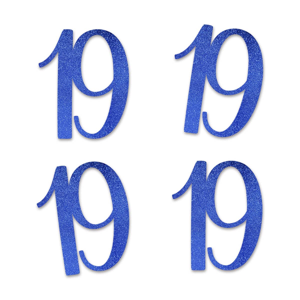 Amazon.com: Blue Glitter 19 Cut-Out Numbers, 19th Birthday Party ...